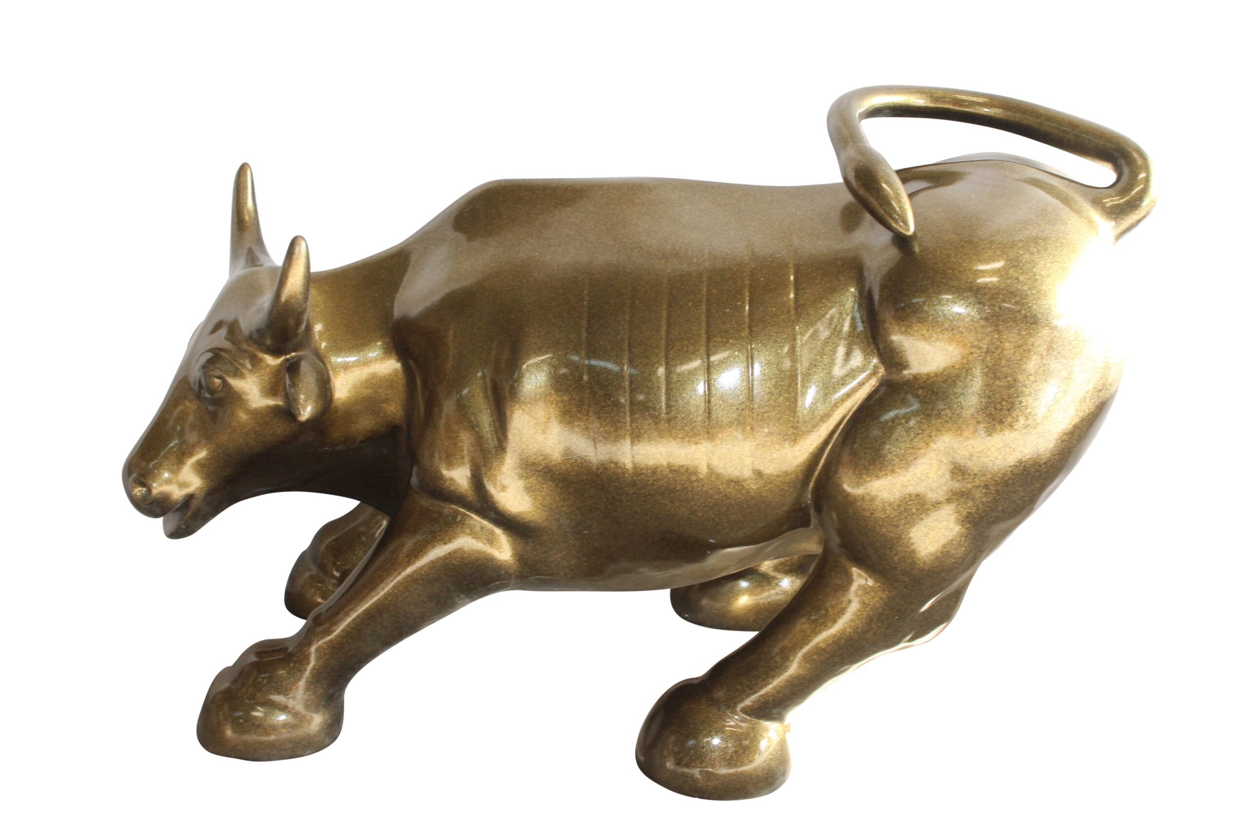 Iconic Giant Fiberglass Bronze Color Wall Street Bull 57" x 28" x 33"H ...