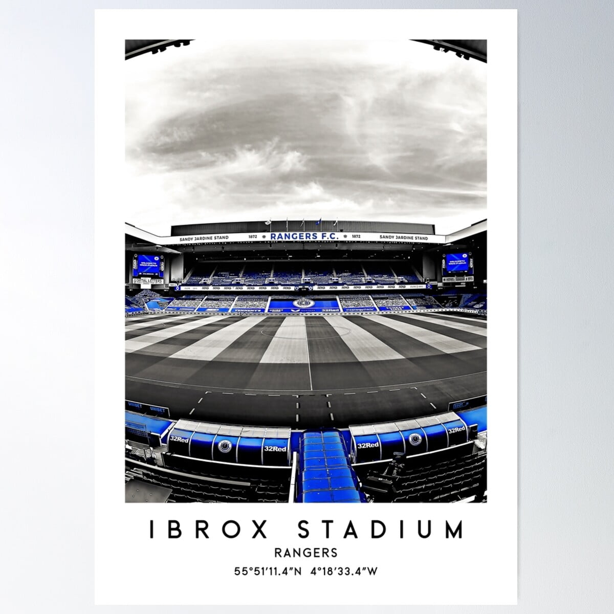 Iconic Ibrox Stadium Poster Wall Art, Modern Wall Decor, 12x18 UNFRAMED ...