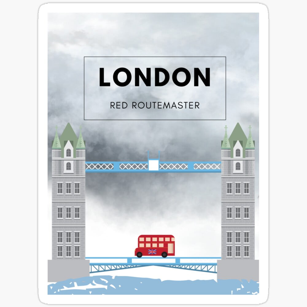Iconic London Red Routemaster - London Bus Sticker Phone Decal Water ...