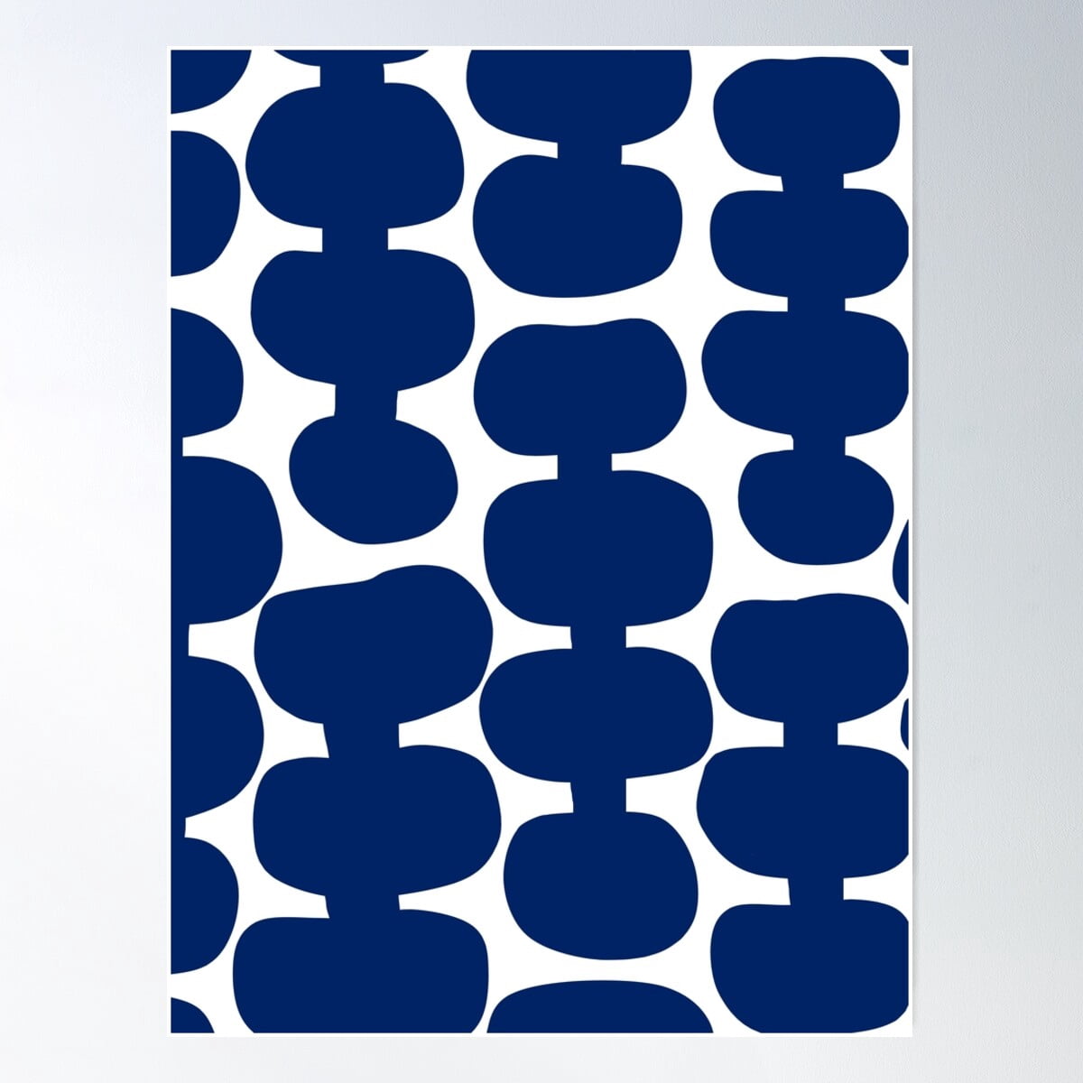Iconic Mid Century Modern Pattern In White And Royal Blue Poster Wall ...