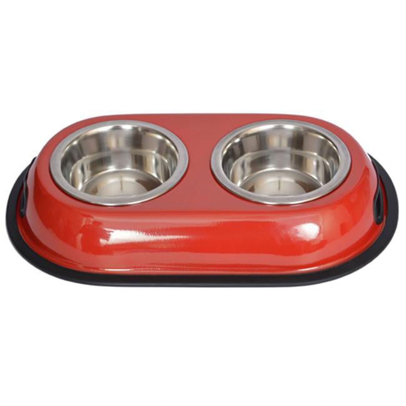 Iconic Pet Color Splash Stainless Steel Double Diner (Red) For Dog/Cat ...