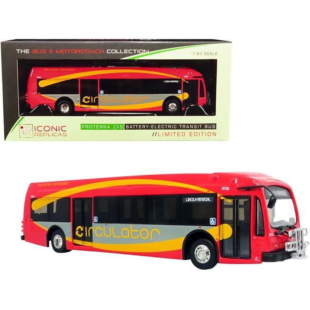 Iconic Replicas 1-87 Scale Proterra Zx5 Dc Circulator Lincoln Memorial ...