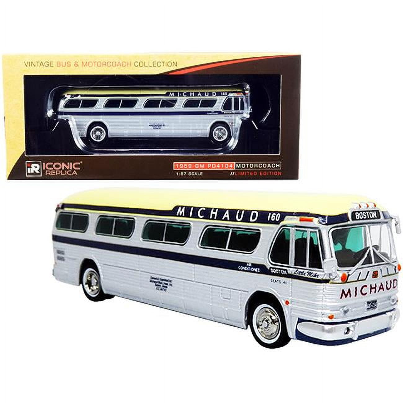 Iconic Replicas 1959 GM PD4104 Motorcoach Bus Boston Michaud Lines ...