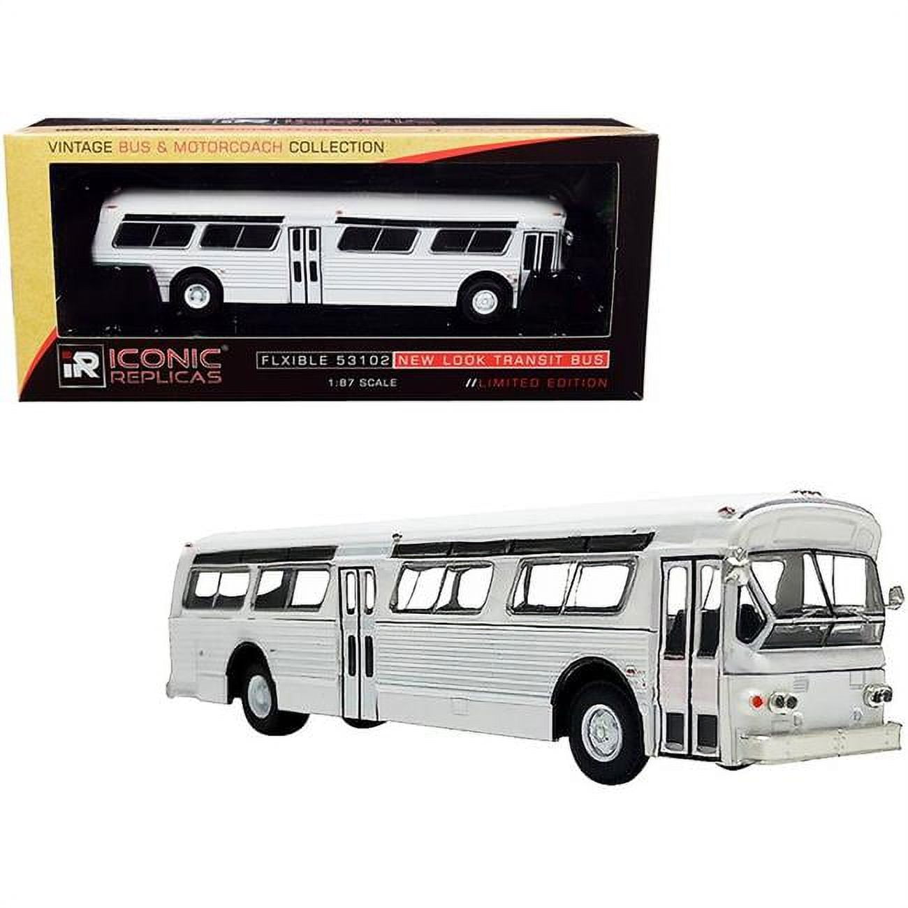 Iconic Replicas Flxible 53102 Transit Bus Blank White Vintage Bus ...