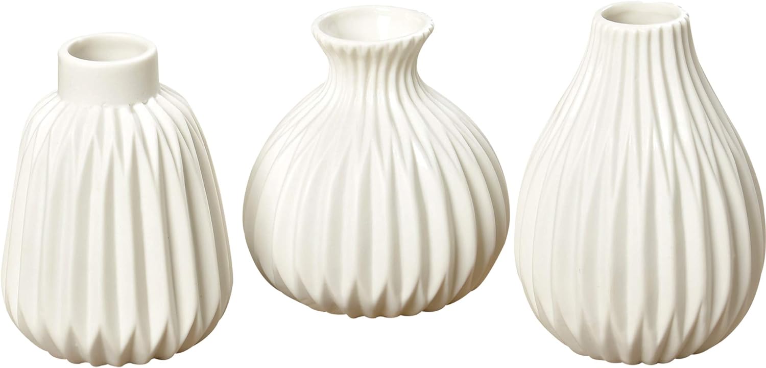 Iconic Scandi Baby Vases, Set of 3, Fluted, Porcelain, Color Soaked ...