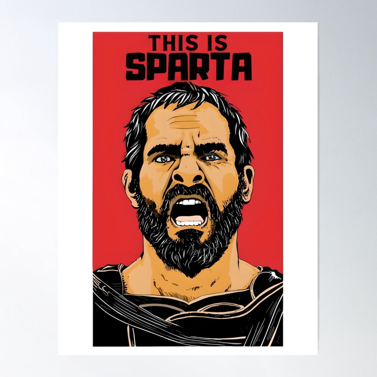 Iconic Spartan Warrior – Bold Pop Art Portrait Design Poster Wall Art ...