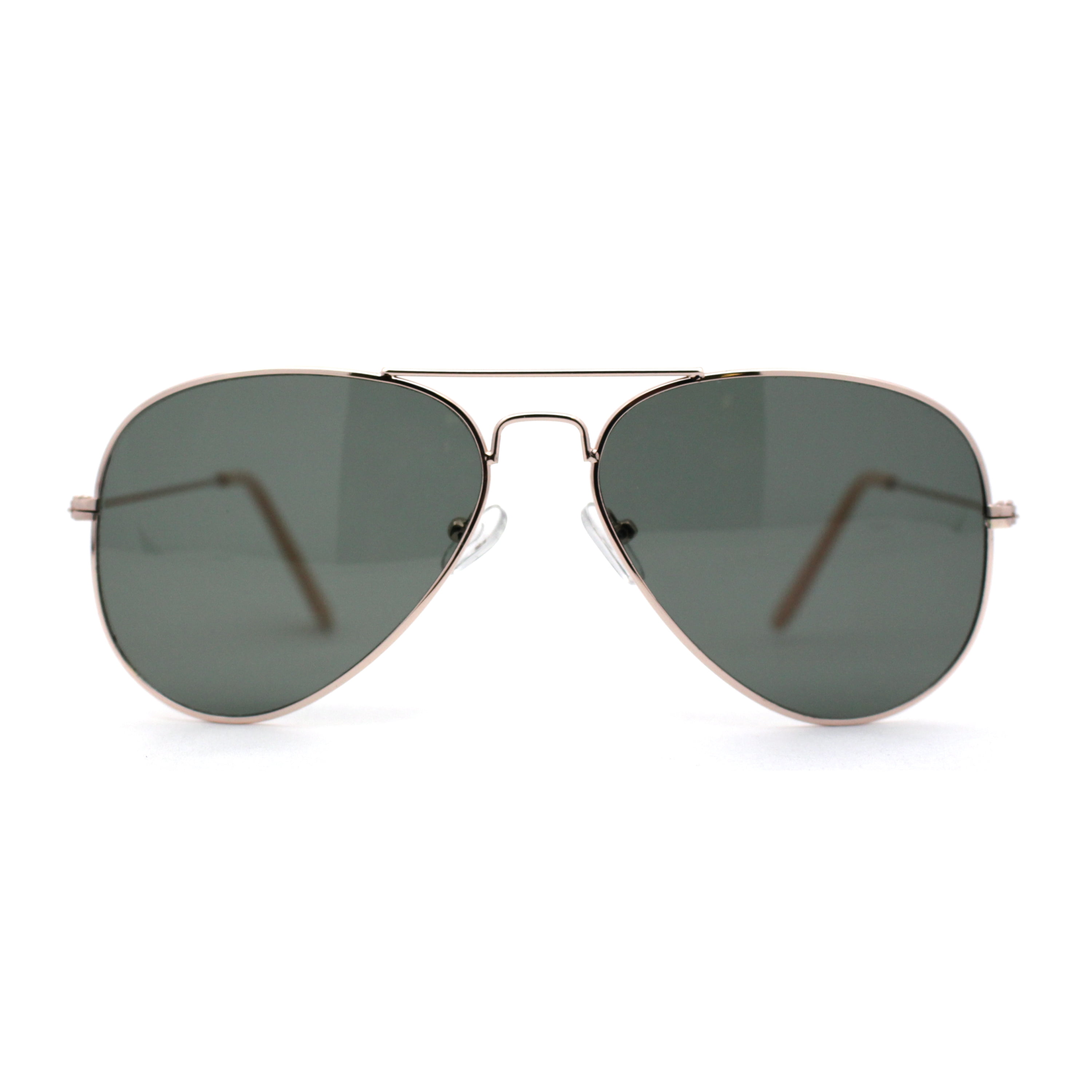 Iconic Tempered Glass Lens Tear Drop Shape Wire Rim Cop Sunglasses Gold ...