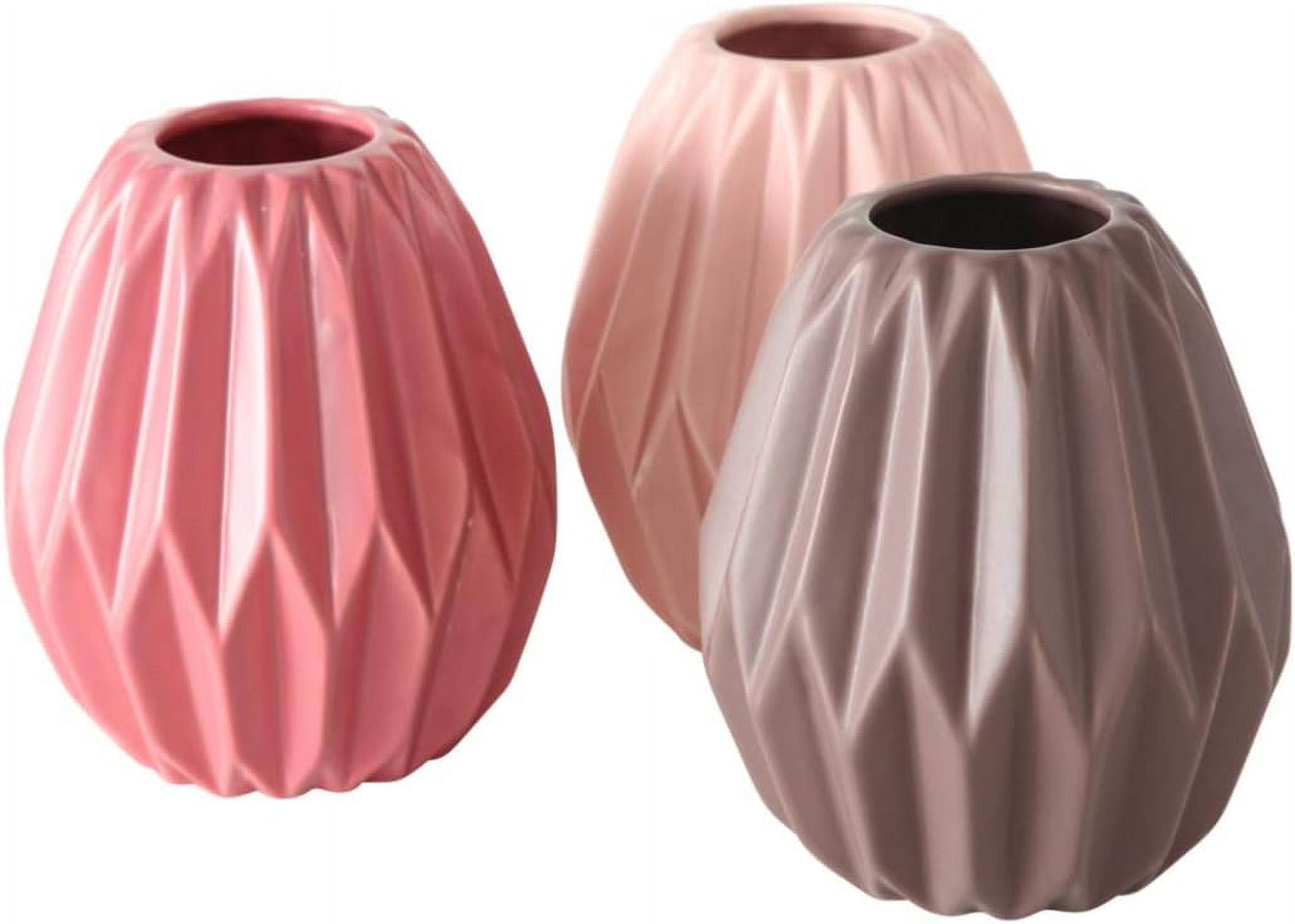 Iconic Vases, Set of 3, Geometric, HIgh Fired Stoneware, Color Soaked ...