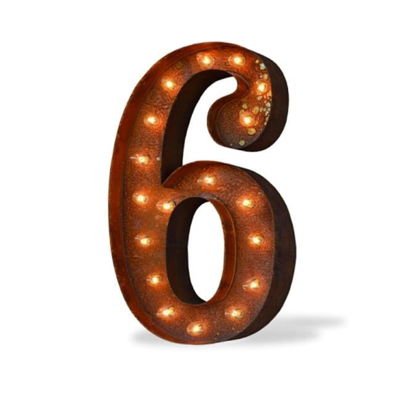 Iconics Indoor & Outdoor Number 6 Icon Marquee Light Sign - Walmart.com