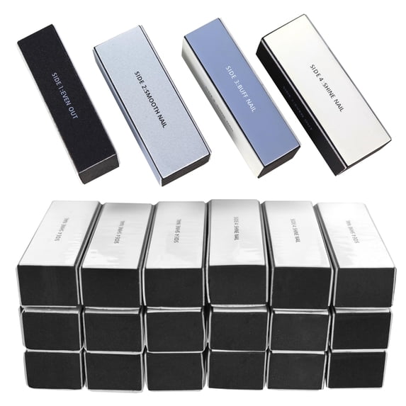 Iconikal 4-Way Fingernail Buffer Block, Gray/Black, 18-Pack, for ...