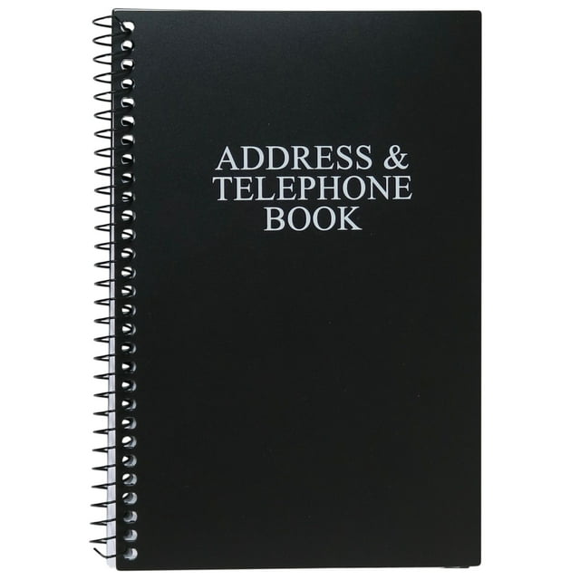 Iconikal Address and Telephone Book, Black, 8 x 5 inches for Organizing ...