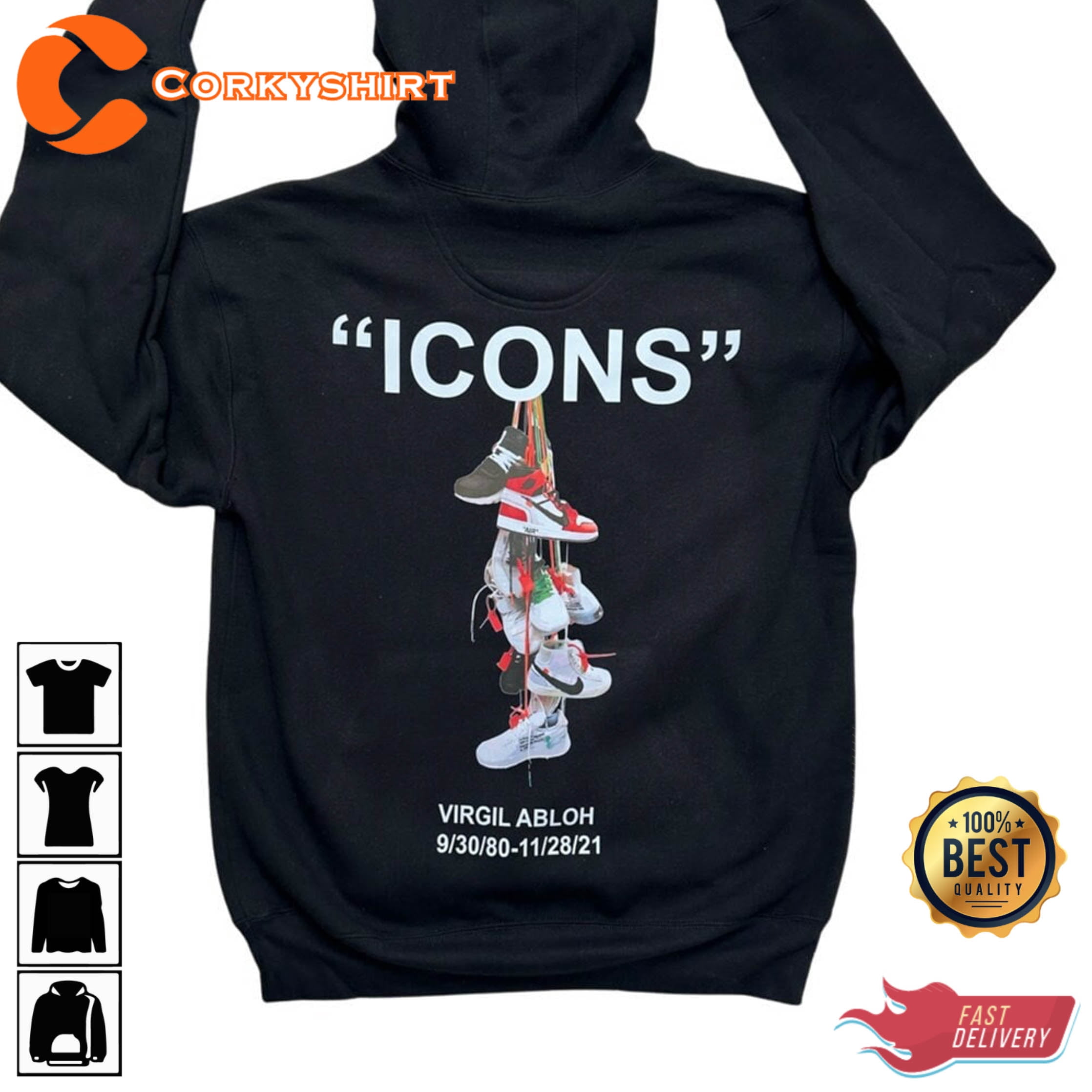 Icons Hoodie Inspired By Virgil Abloh X N1ke Top Ten Collab Shirt ...