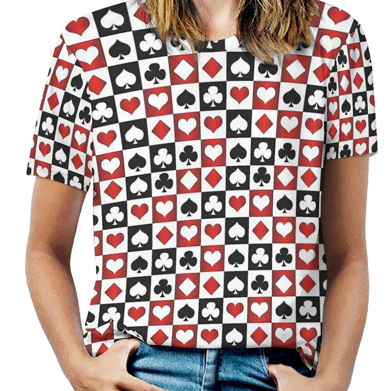 Icons of Playing Cards T-Shirt Hearts s and Clubs Hip Hop T-Shirts ...