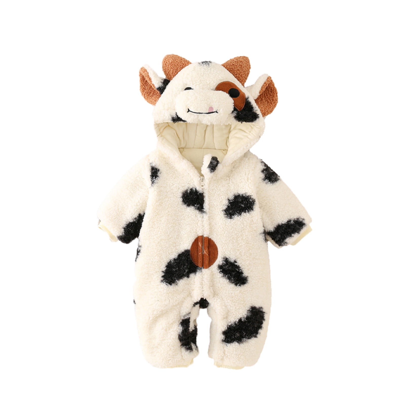Icvfdpl Babys Clothes Boy Girl Thick Snowsuit Winter Warm Coats Cow Prints Hooded Romper ...