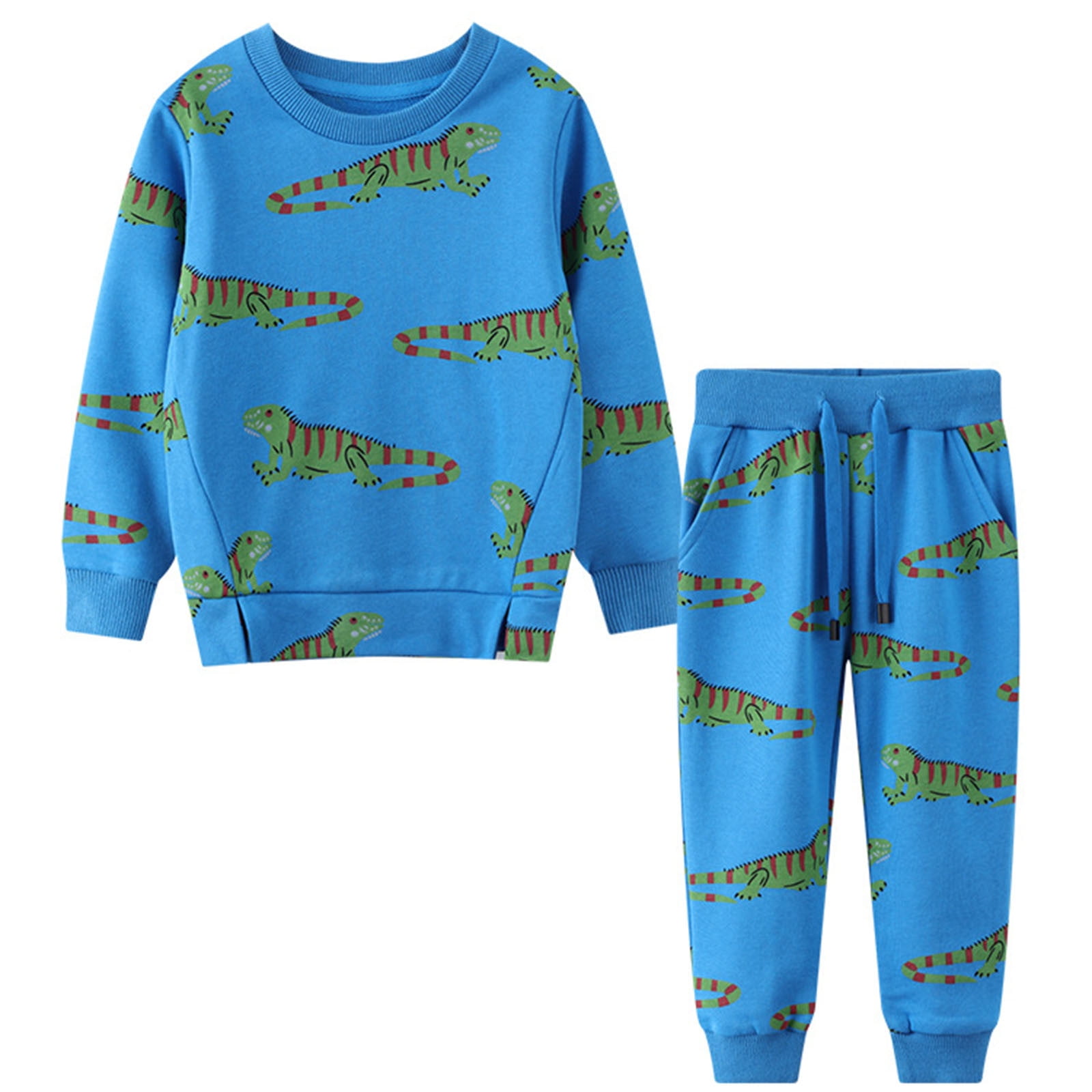 Icvfdpl Kids Boys Outfits Children Sweatshirt Set Long Sleeve Dinosaur Top Pants Sweatsuit 2Pcs ...