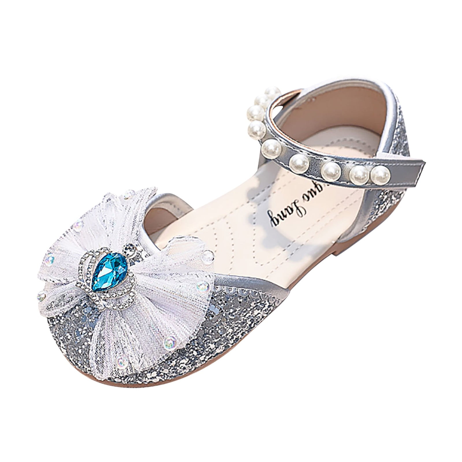 Icvfdpl Sandals For Teen Girls Girls' Crystal Pearl Leather Seaside ...