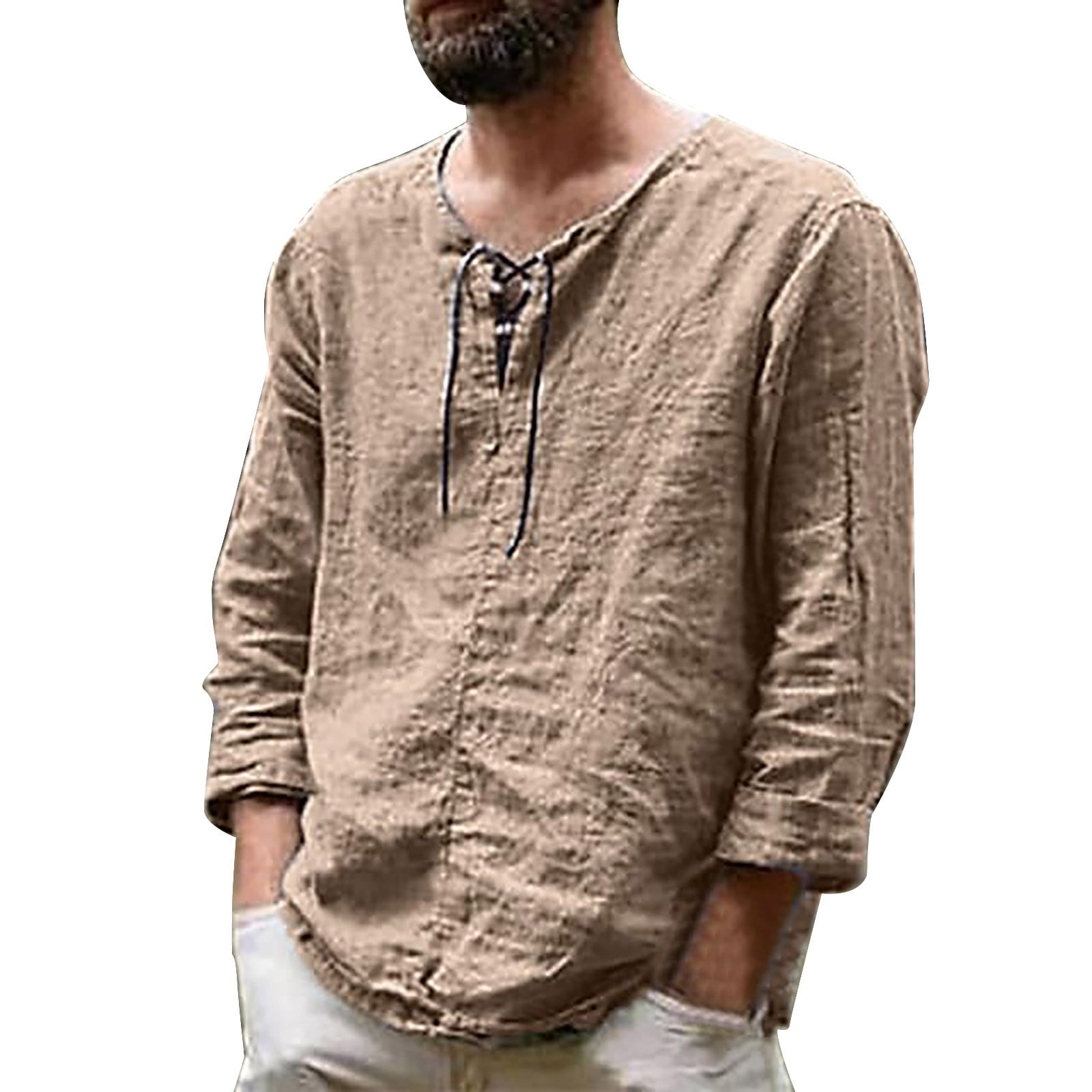 Icvfdpl T-Shirts For Men Casual Solid Color Splice V Neck Blouse ...
