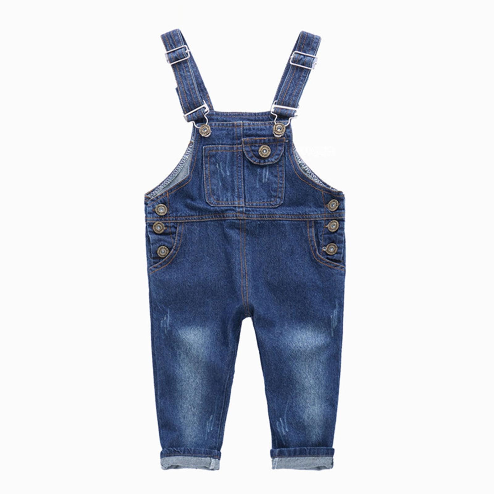Icvfdpl Toddler Girls Boys Jumpsuits Denim Kids Unisex Clothes Adorable ...