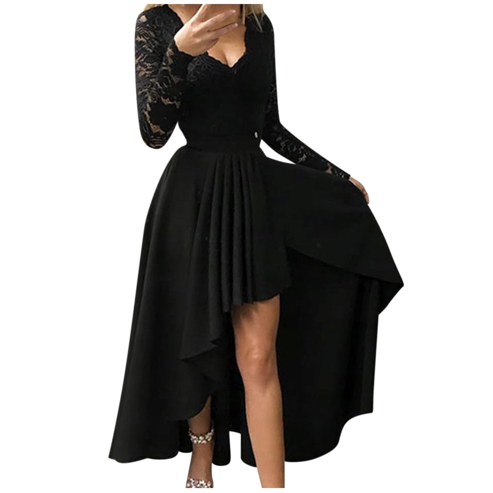 Icvfdpl Women's Elegant Dresses Floral Lace Swing Prom Gowns Formal ...