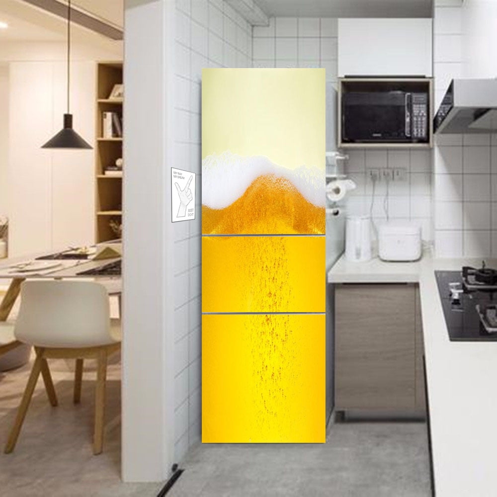 Icy Beer Poster Refrigerator Sticker Vinyl Waterproof Peel And Stick ...