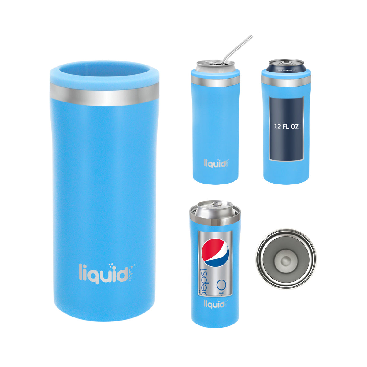Icy Bev Kooler Skinny Can Insulator, Double-Wall Vaccum-Sealed ...
