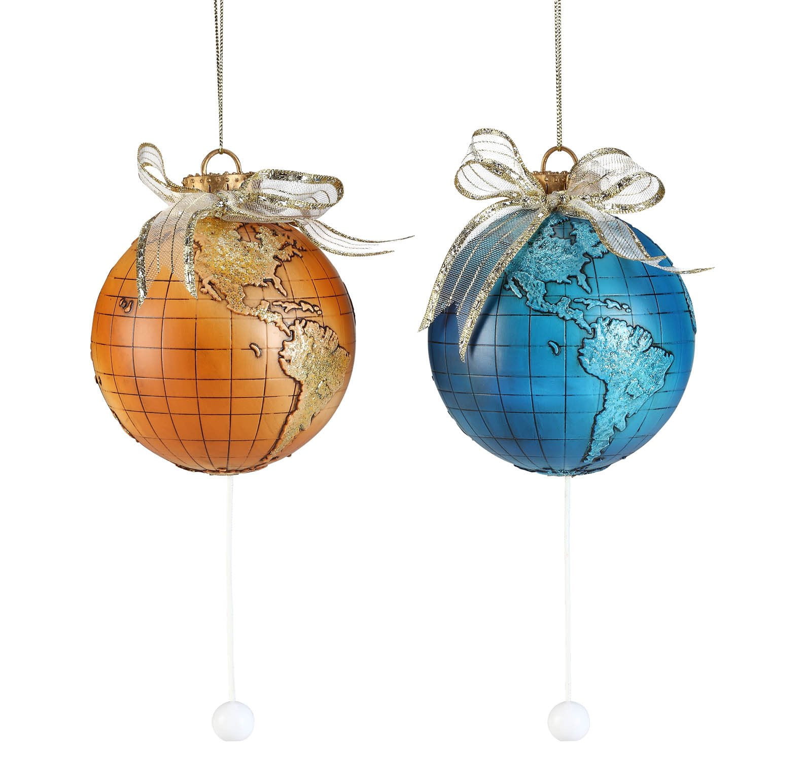 Icy Craft Antique & Blue Pull-String Globe Orn. - Walmart.com