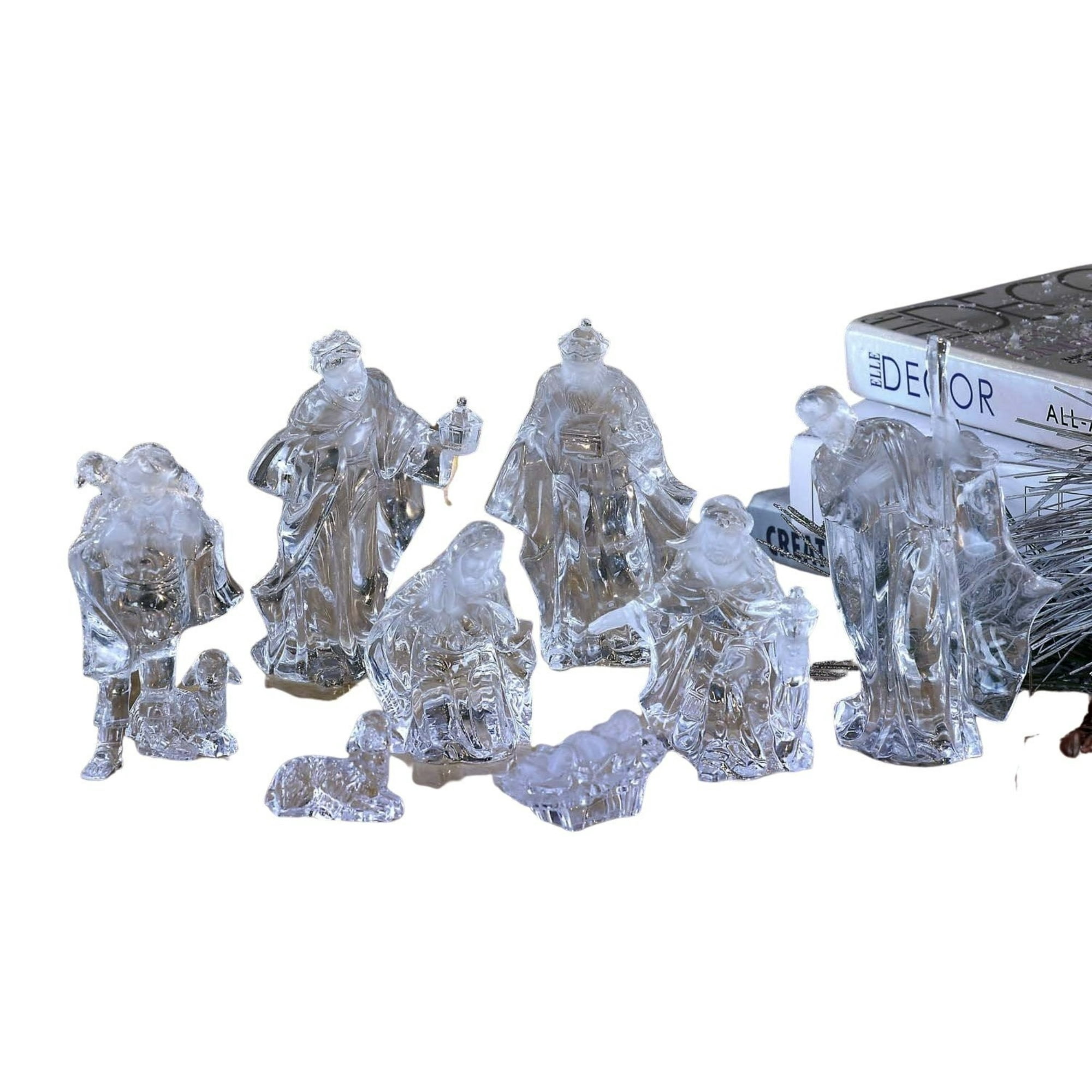 Icy Giftware Acrylic Christmas Nativity Figurine Set - 9.5" - Clear - 9 ...