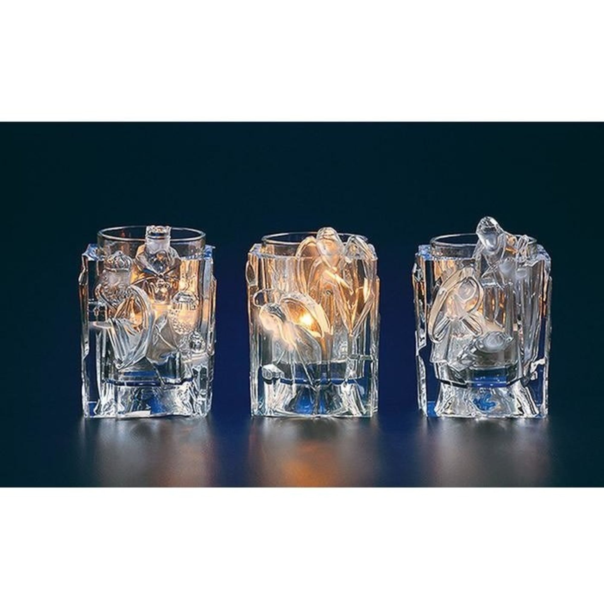 Icy Giftware Icy Christmas Nativity Votive Candle Holders - 3.75" - Set ...