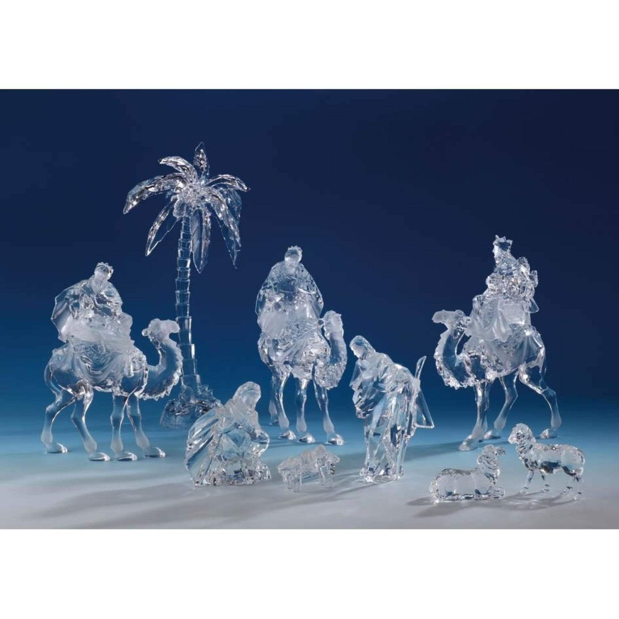 Icy Clear Christmas Nativity Set Figurines - 15.25" - Set of 9 ...