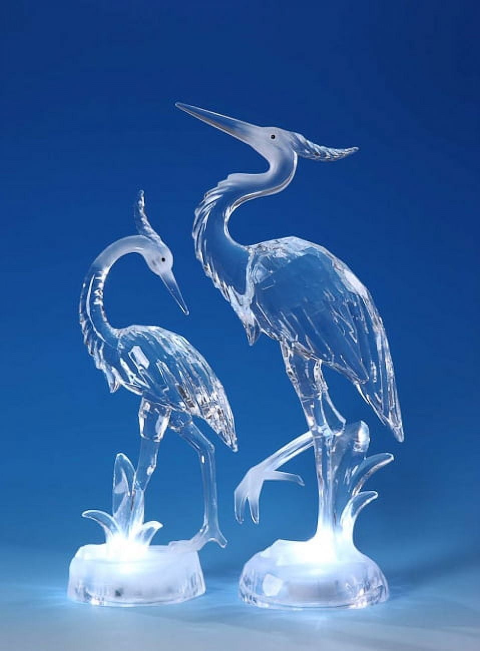 Set of 2 Clear Decorative Icy Heron Table Top Figurines 15" - Walmart.com