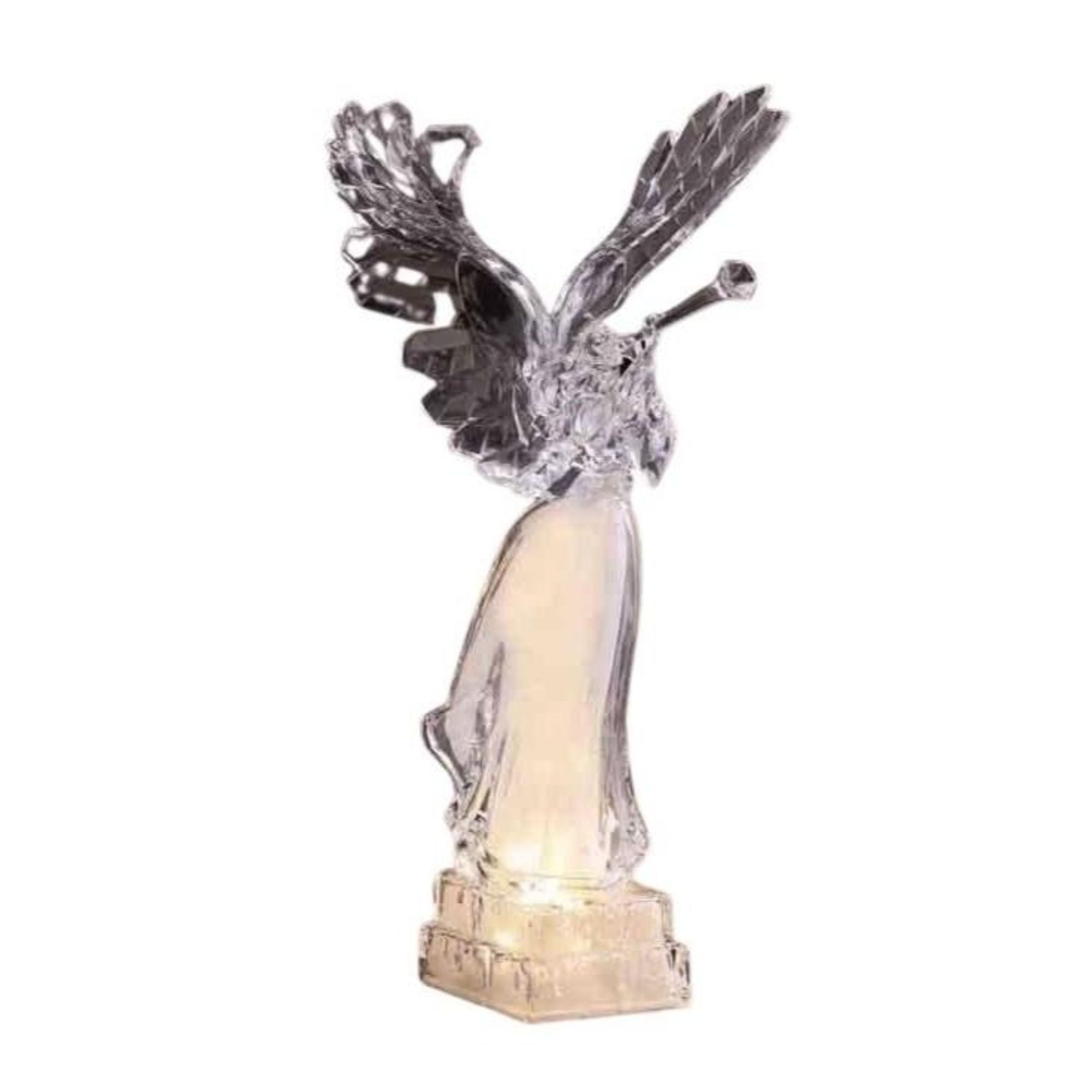 Icy Giftware Set of 2 Clear and Gold Trumpeter Angel Tabletop Figurine ...