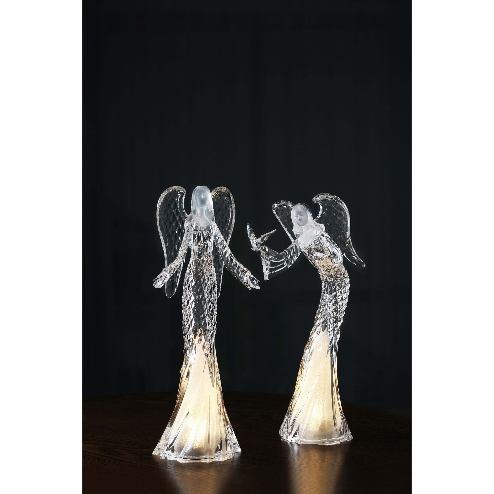 Icy Giftware Pre-Lit Angel Figurine Christmas Decorations - 12" - Clear ...