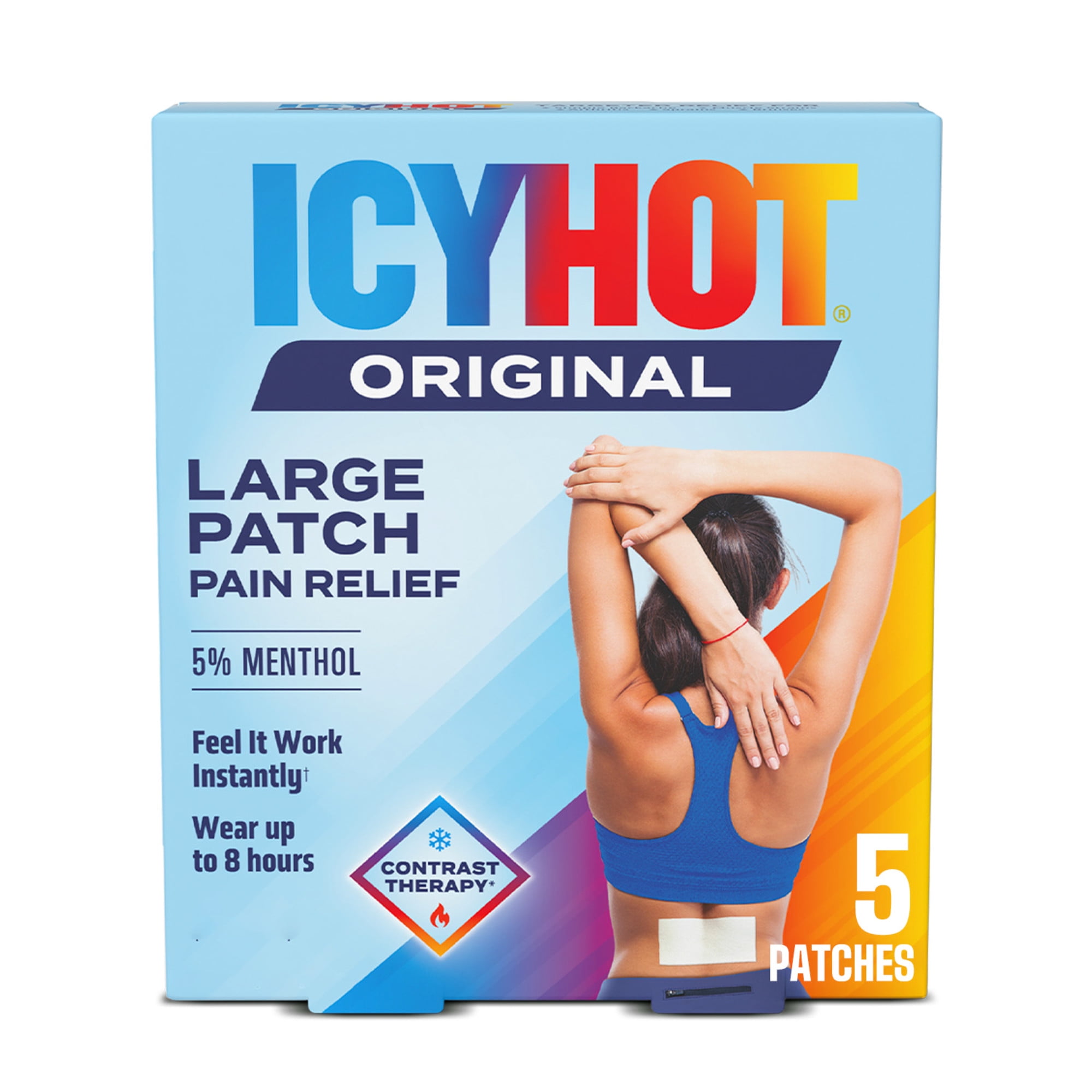Icy Hot Original Pain Relief Patch, Large Size Comfortable Fabric ...