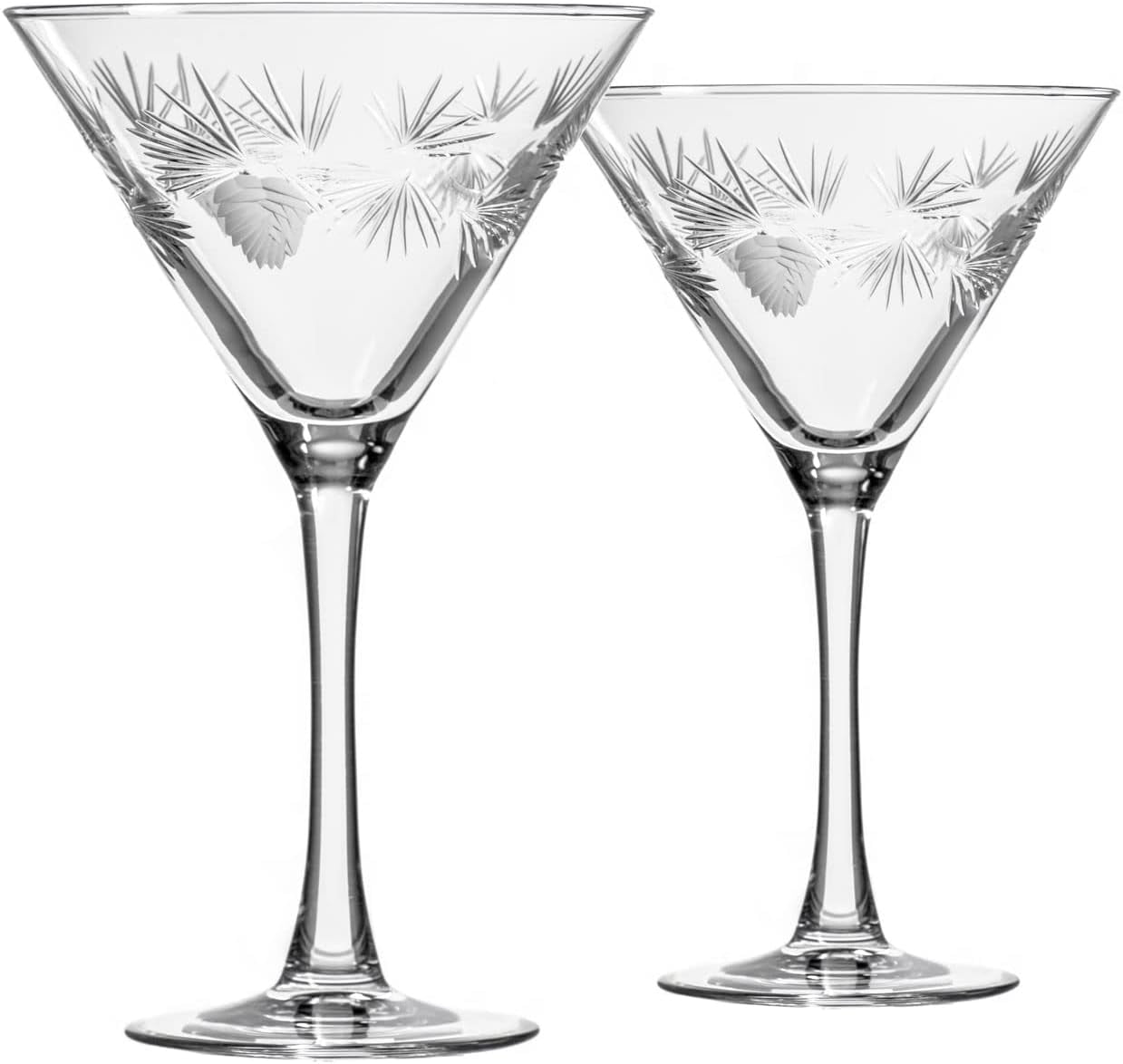 Icy Pine Martini - Set of 2 Stemmed 10 Ounce Martini es - Lead-Free ...