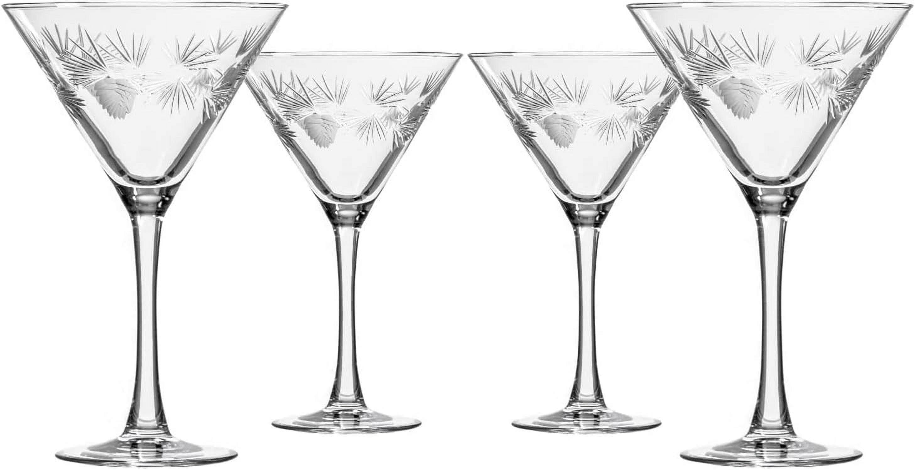Icy Pine Martini - Set of 4 Stemmed Martini es - Lead-Free Crystal ...