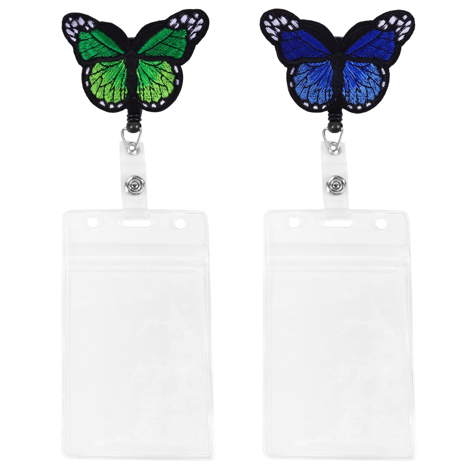 Id Badge Holder, 2 Sets Series Badge Buckle Retractable Badge ID Cover ...