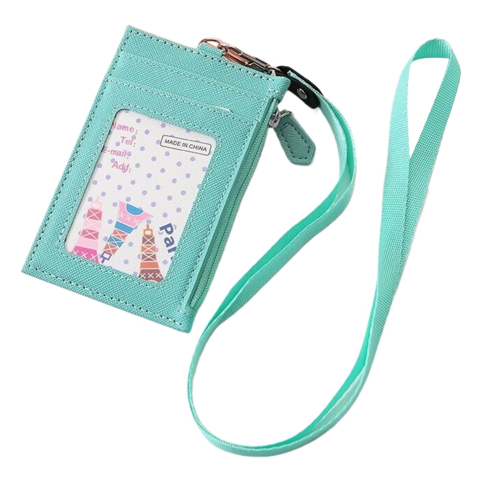 Id Badge Holder, Furenl Multi-Slot Zipper Faux Leather Credit Card ...