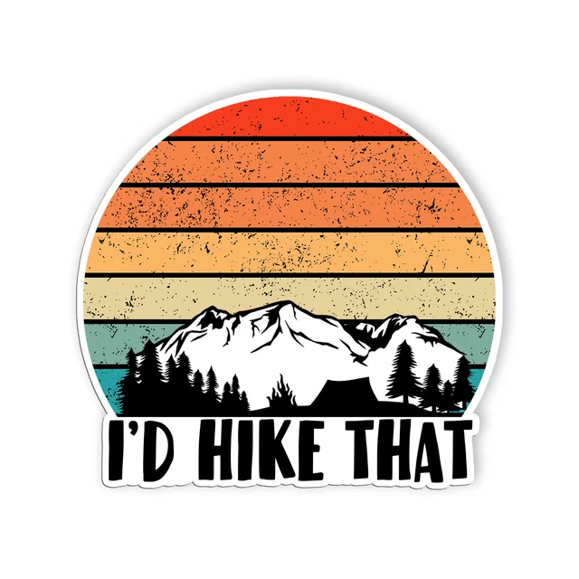 Id Hike That Sticker Retro Hiking Outdoor Camper Stickers Sticker Phone ...