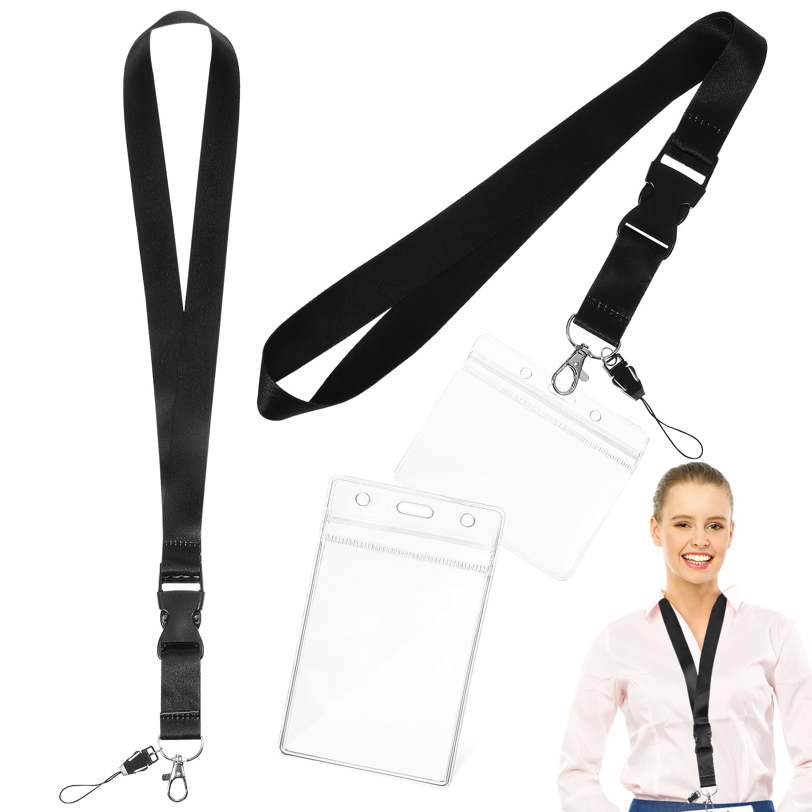 Id Holder Horizontal Lanyard with for Badge Neck Lanyards Badges Card ...