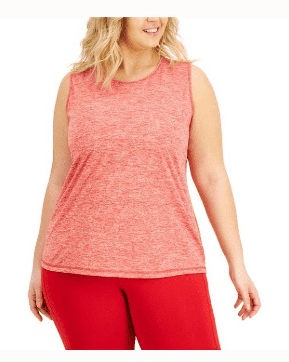 ID Ideology Womens Essentials Heathered Keyhole Back Tank Top Licorice ...