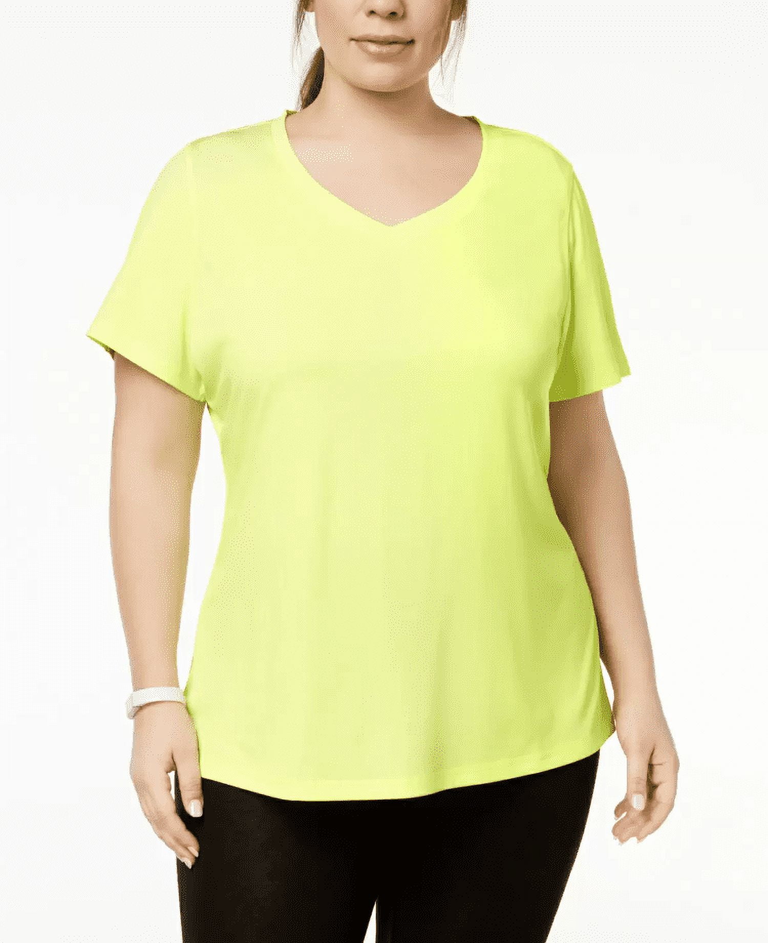 Id Ideology Womens Plus Size Rapidry V-Neck Performance T-Shirt, Yellow ...