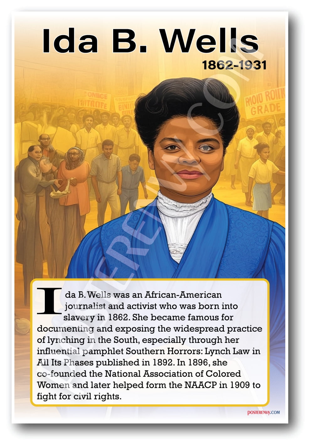 Ida B Wells - Civil Rights Leader - Biography Poster 18 x 12 inch ...