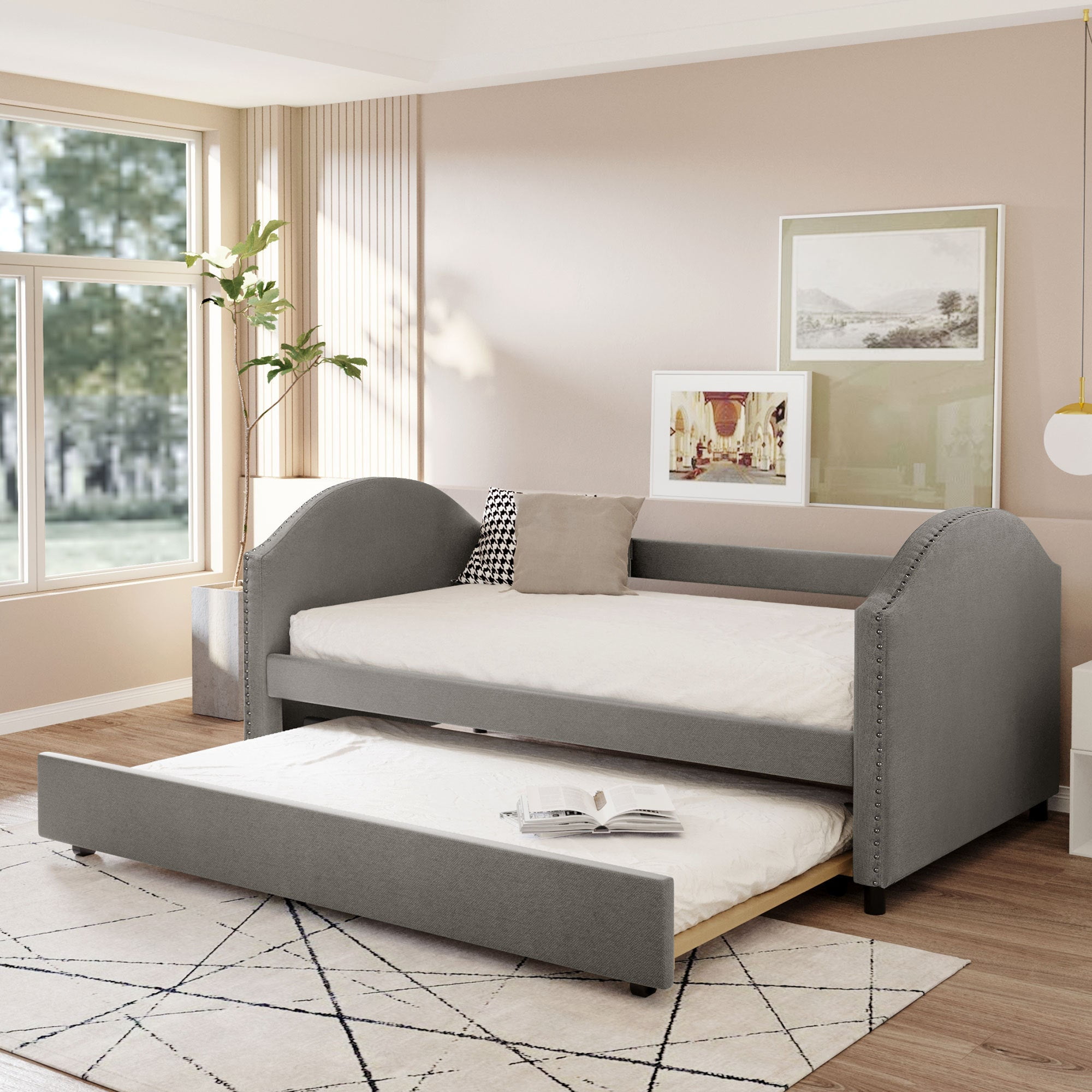 Ida Full Size Daybed with Trundle - Gray - Walmart.com