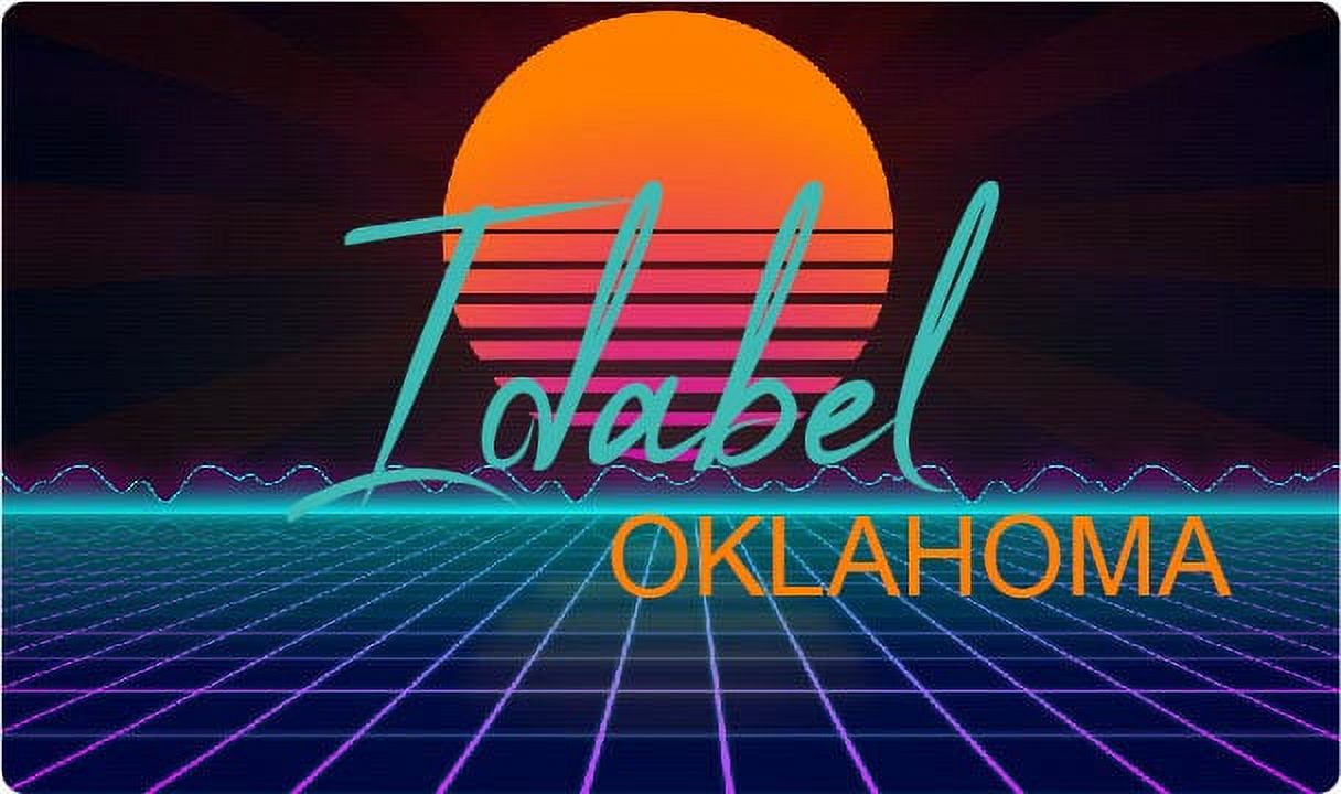 Idabel Oklahoma 4 X 2.25-Inch Vinyl Decal Stiker Retro Neon Design ...