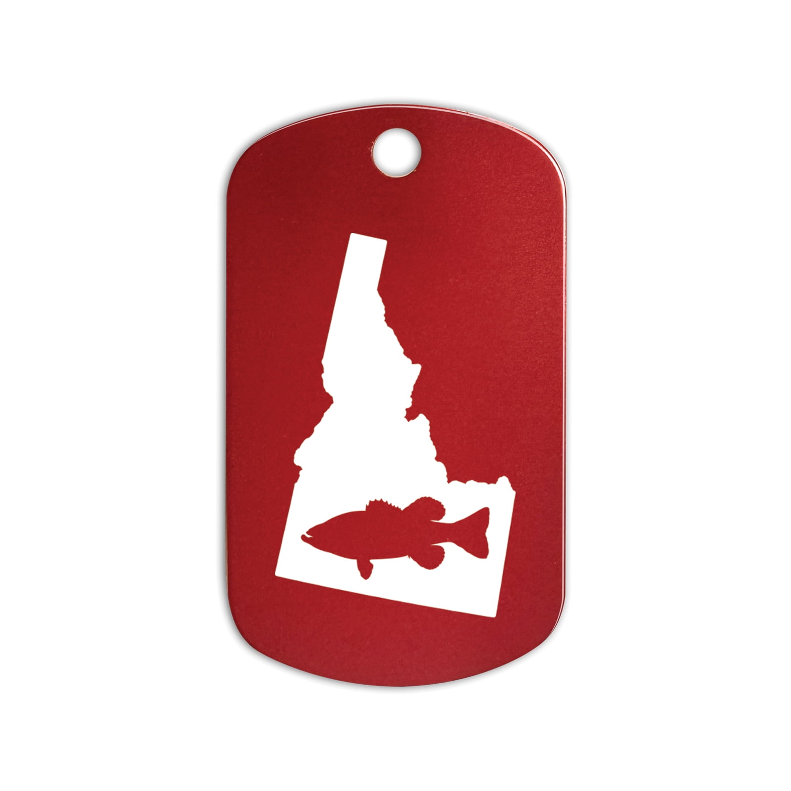 Idaho Bass GI Dog Tag Aluminum Keychain state shaped largemouth sport ...