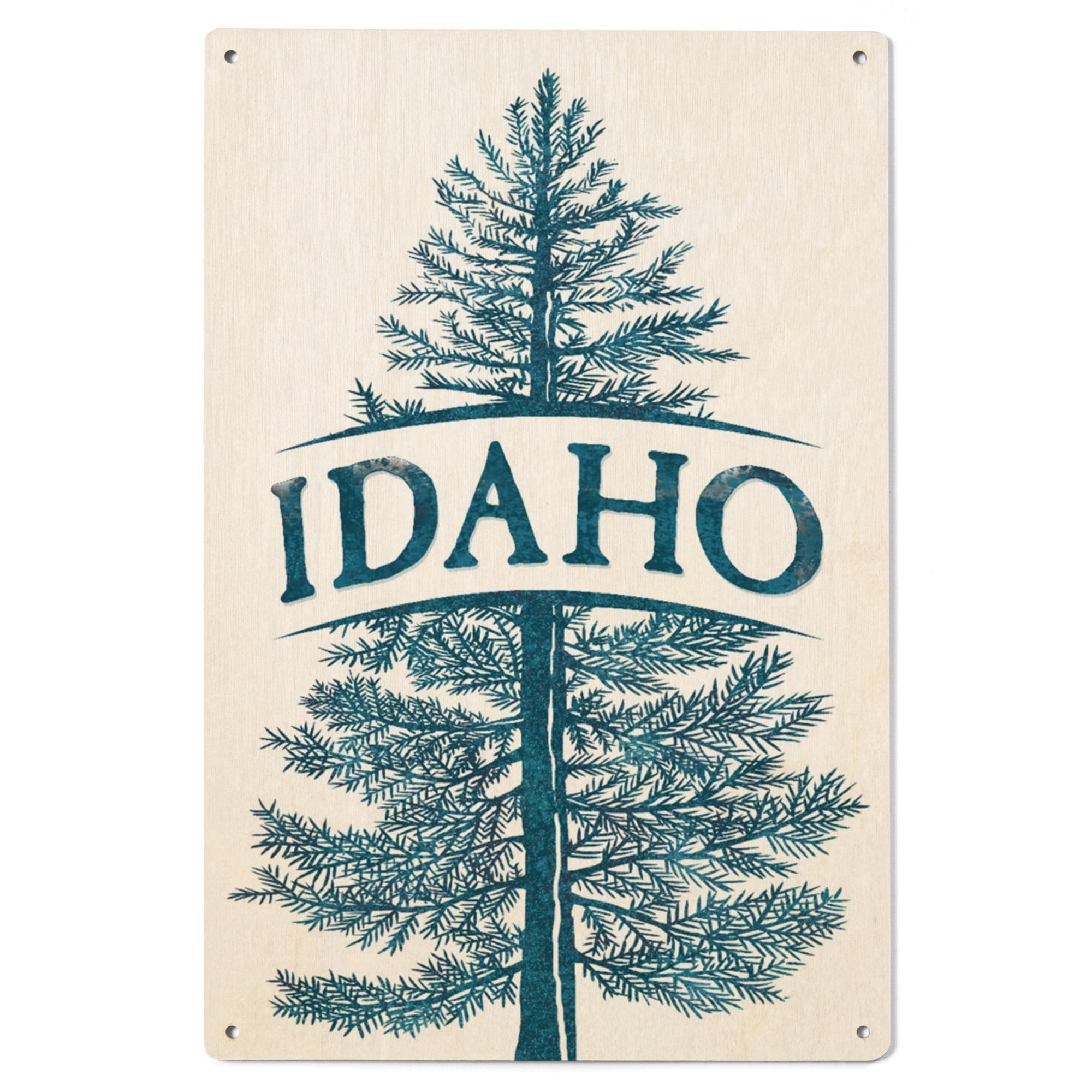 Idaho, Blue Spruce Tree, Contour Birch Wood Wall Sign (6x9 Rustic Home ...
