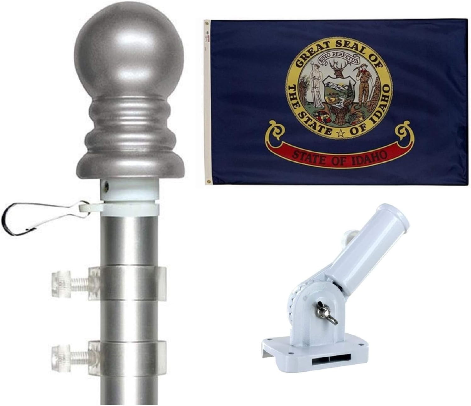 Idaho Flag and Tangle Free Spinner Flagpole Set, Choose From all 50 ...