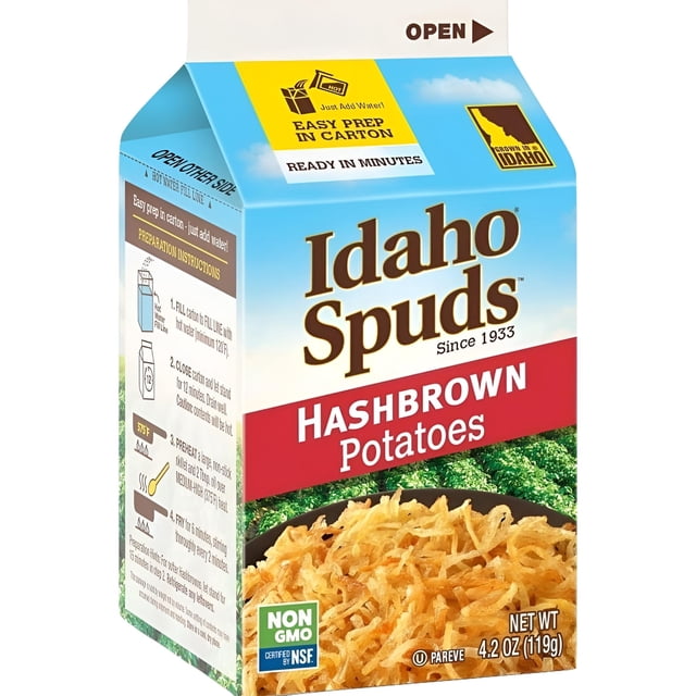 Idaho Spuds Instant Hashbrown Potatoes for Family Brunch, 4.2 Ounce ...
