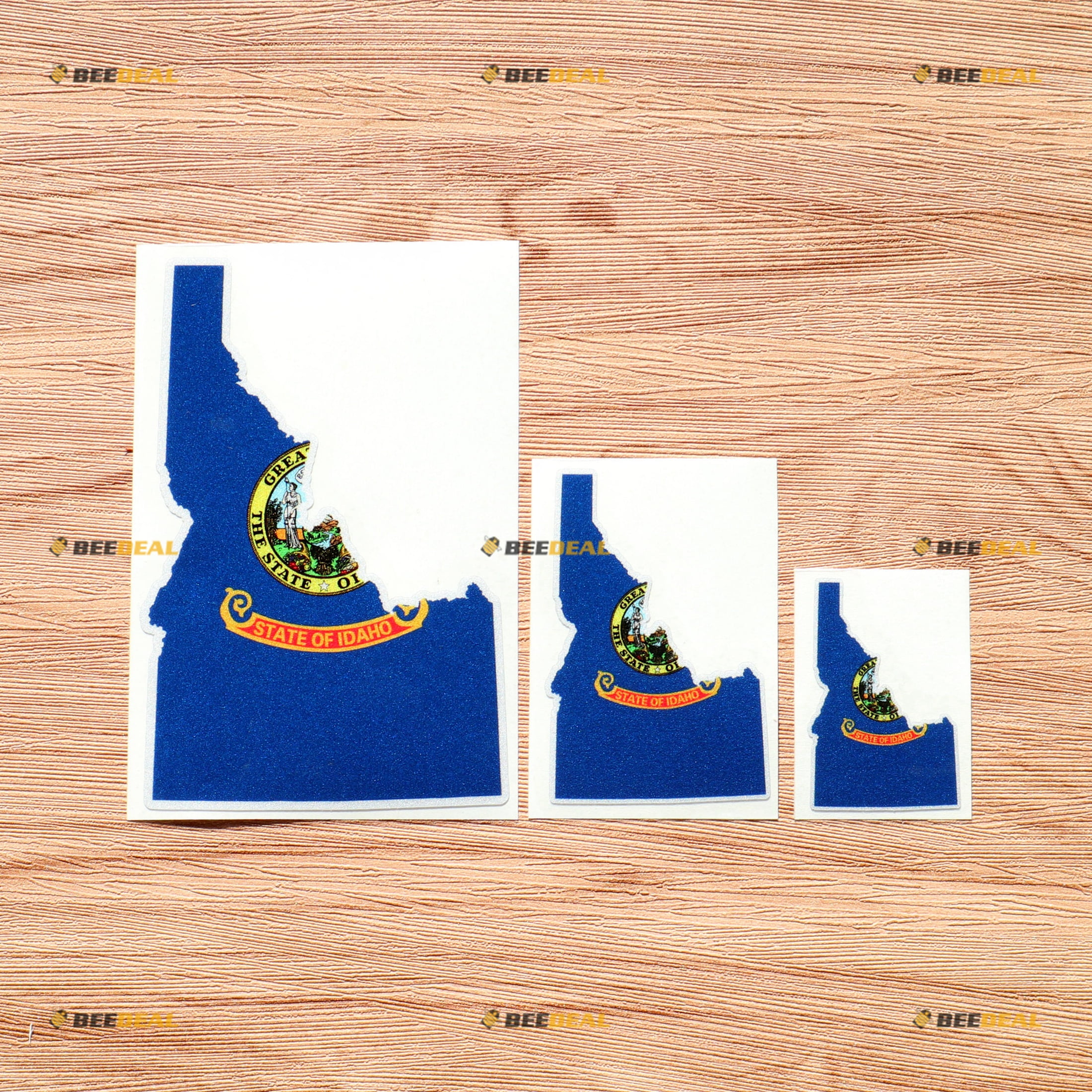 Idaho State ID Map Flag Outline Vinyl Decal Sticker - 3 Pack Reflective ...