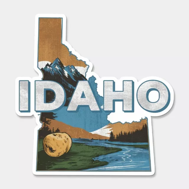 Idaho State Printed Sticker Usa Id United States Car Window Phone Decal ...
